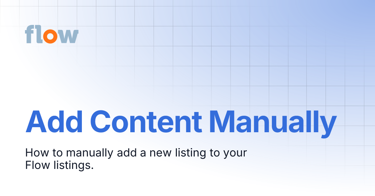 Add Content Manually | Flow Knowledge Base